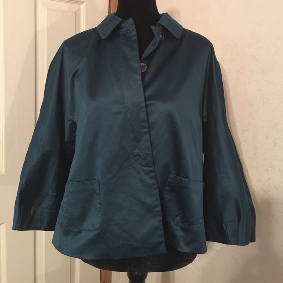 J. Jill | Jackets & Coats | J Jill Turquoise Satin Jacket Size Medium ...